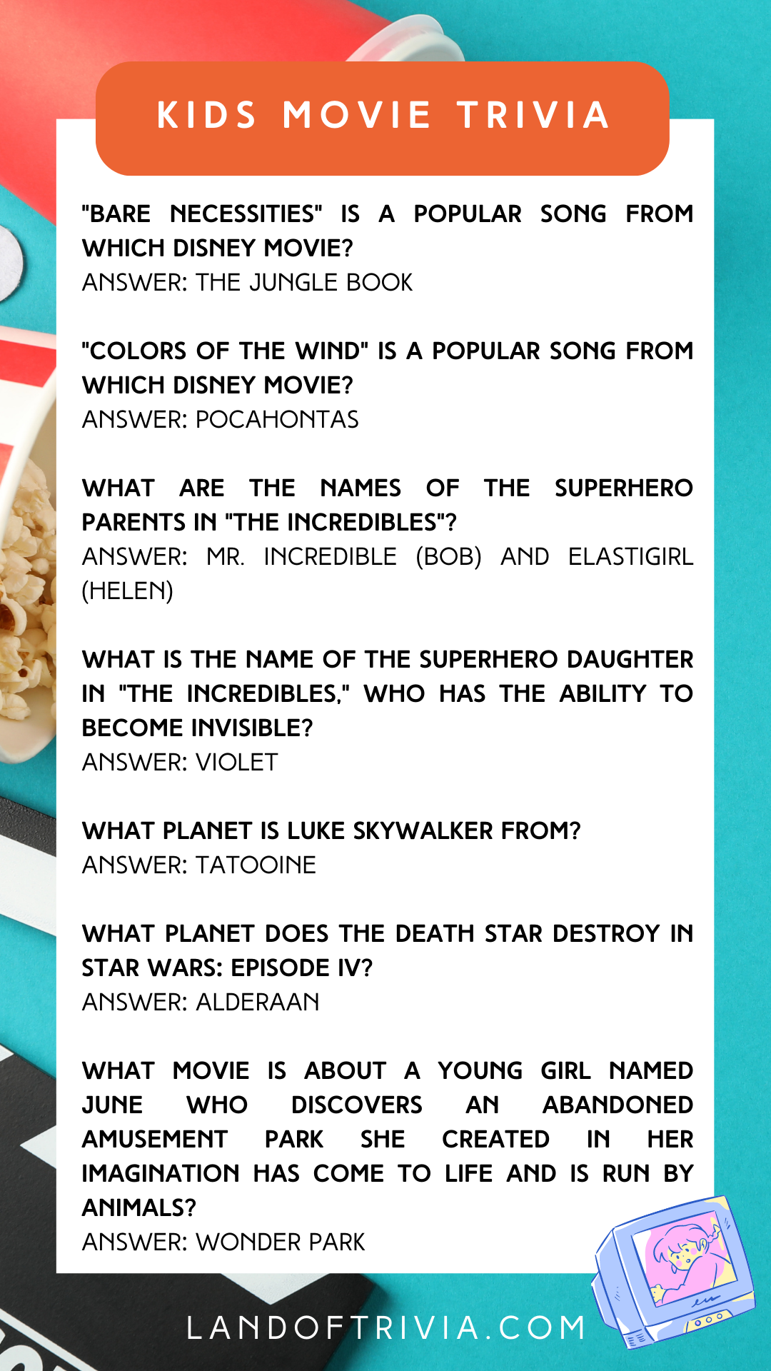 165 Kids Movie Trivia Questions For Young Movie Buffs - Land of Trivia